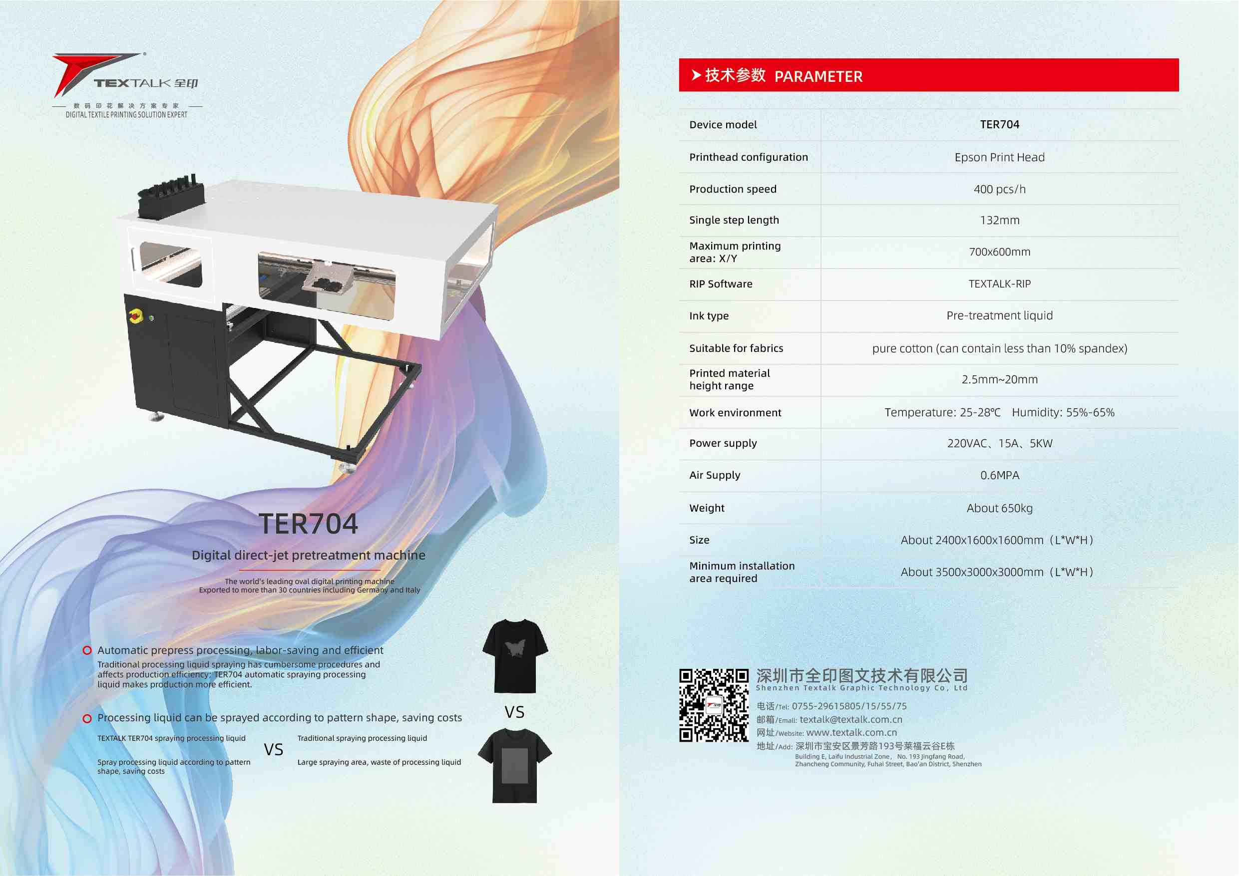 TER704 - digital textile printer Textalk