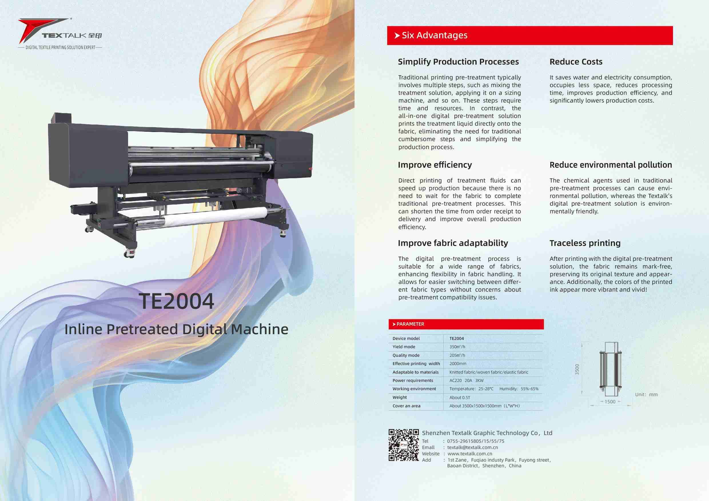 TE2004 - digital textile printer Textalk